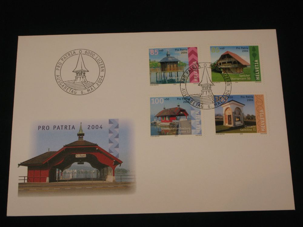Pro Patria FDC 2004 Nr. 284 - 287 Schweizer Kleinbauten (Gebraucht) in Riken AG für CHF 2 – mit ...