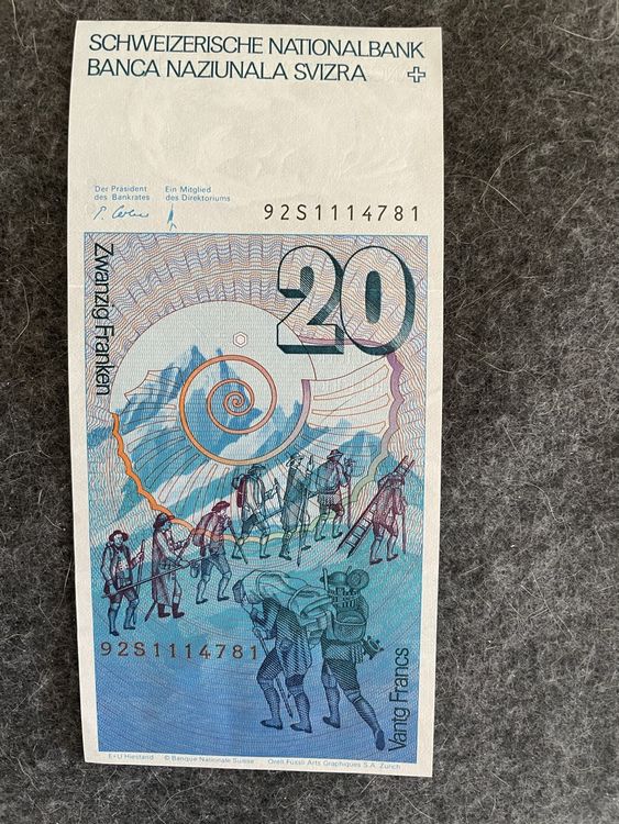 ZWANZIG FRANKEN NOTE (Neu (gemäss Beschreibung)) in für CHF 25 – mit ...