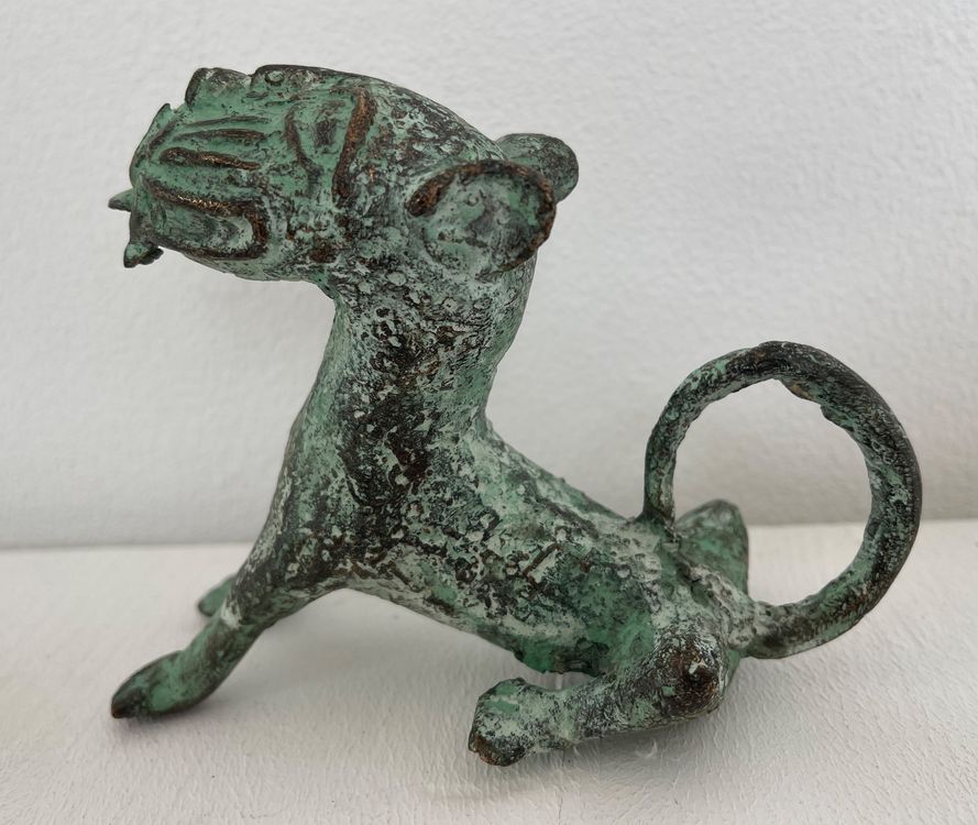 feiner alter Leopard Bronze Benin Höhe 10,5 cm Länge 13 cm | Kaufen auf Ricardo