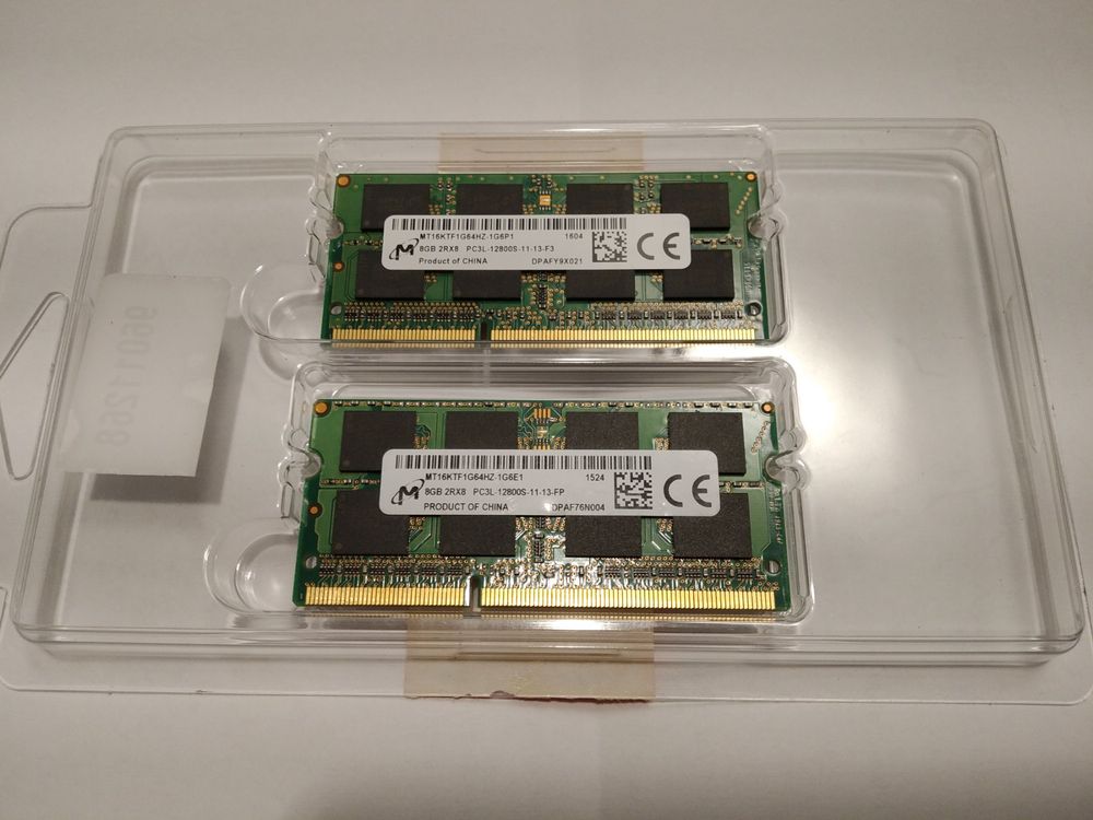16GB (2x8GB) Micron DDR3 SO-DIMM PC3L 12800 MHz RAM für Note (Gebraucht ...