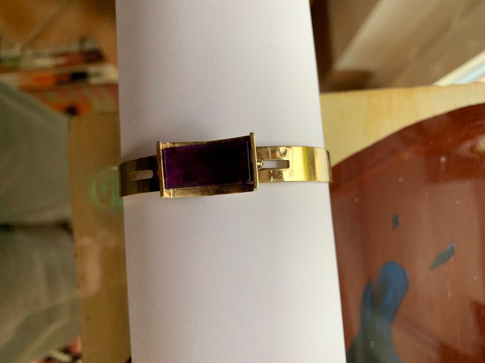 Finnischer Armreif Amethyst/Silber/vergoldet/1971 | Kaufen auf Ricardo