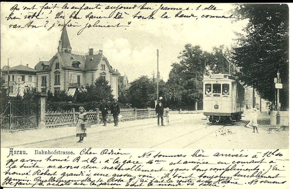 AK AARAU BAHNHOFSTRASSE PERSONEN WSB 1906 (Gebraucht) in Aarau für CHF 10 – mit Lieferung auf ...