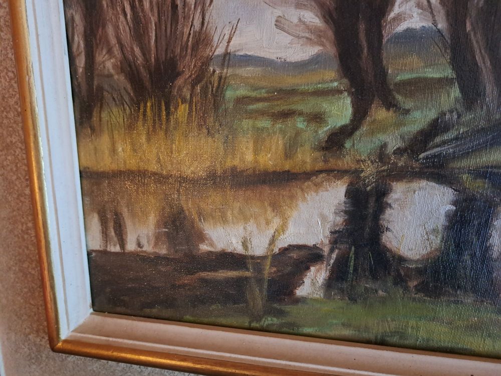 TABLEAU HUILE SUR TOILE ANCIENNE THIELLE DE LOCCA NEUCHATEL (Gebraucht) in couvet für CHF 39 ...