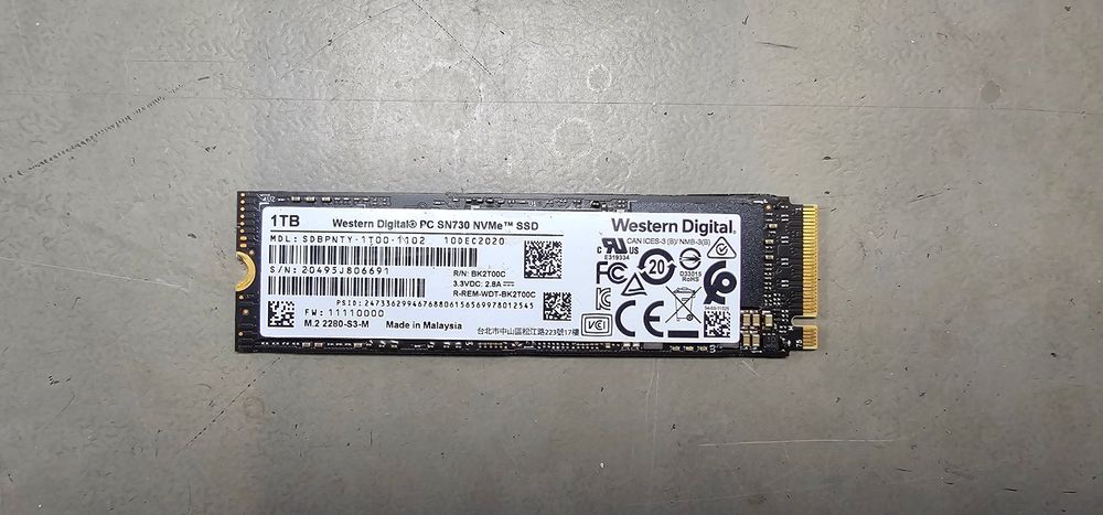 SSD Western Digital PC SN730 NVME M.2 2280 (1TB) (Gebraucht) in Emmen ...