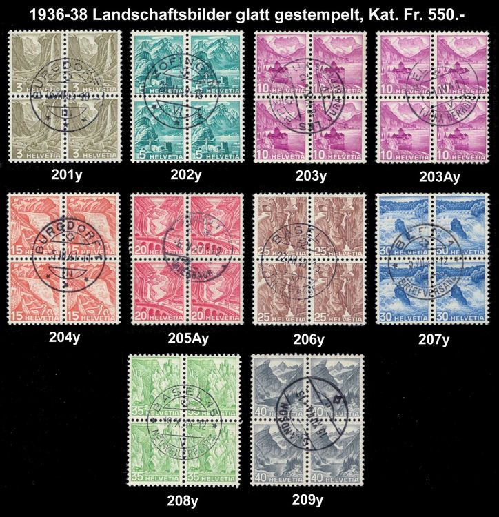 1936 Landschaftsbilder y glatter Gummi 4er, Kat. Fr. 550.- (Gebraucht) in Eskisehir/Türkei für ...