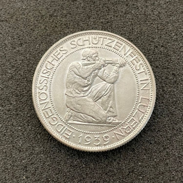 5 Franken Silber Schützentaler Luzern 1939 (Gebraucht) in Reitnau für CHF 25 – mit Lieferung auf ...