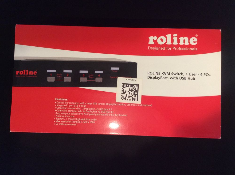 ROLINE KVM Switch, 1 User - 4 PCs, DisplayPort, with USB Hub | Kaufen ...