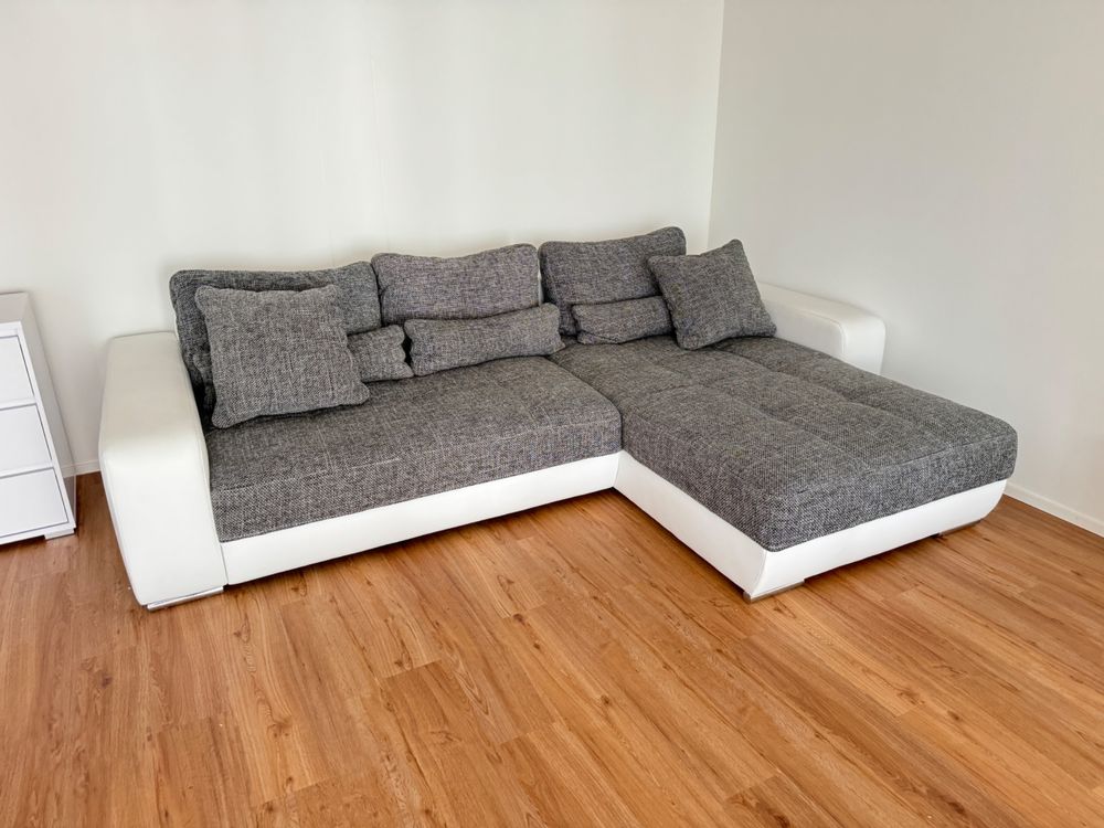 Ecksofa LIPO Tiamo Boxspring grau, ausziehbar, mit Stauraum | Kaufen ...