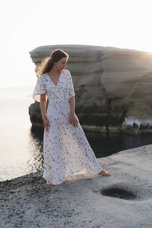 Women's floral linen long dress Amalka Design (Neu (gemäss Beschreibung ...