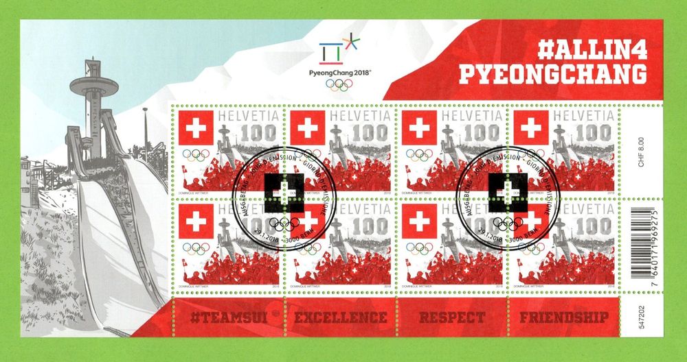 2018 Swiss Olympic 2018 Zierbogen 1. Tag SBK 24.-- (Gebraucht) in für ...