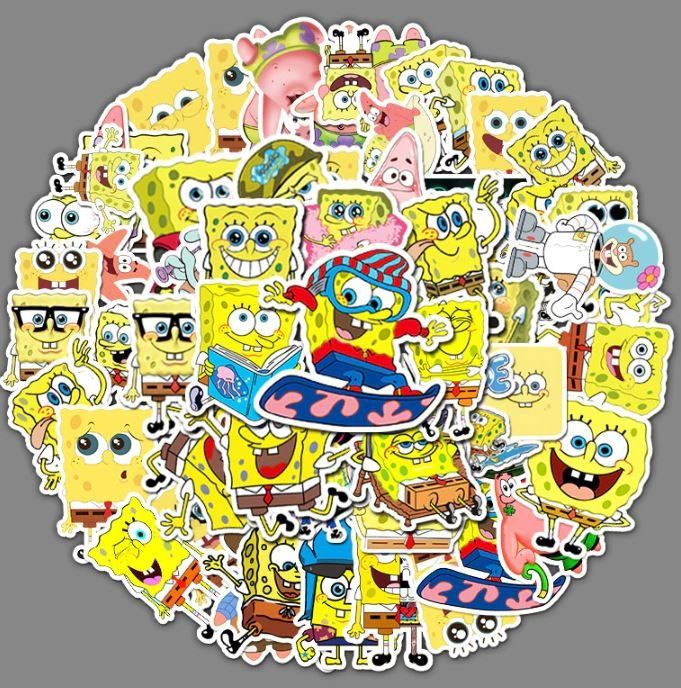 50 tlg Stickerset Spongebob Schwammkopf Patrick Sheldon DVD | Kaufen ...