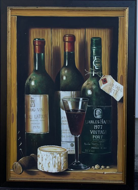 Stillleben Gemälde mit Wein Flaschen (Gebraucht) in Root für CHF 195 ...