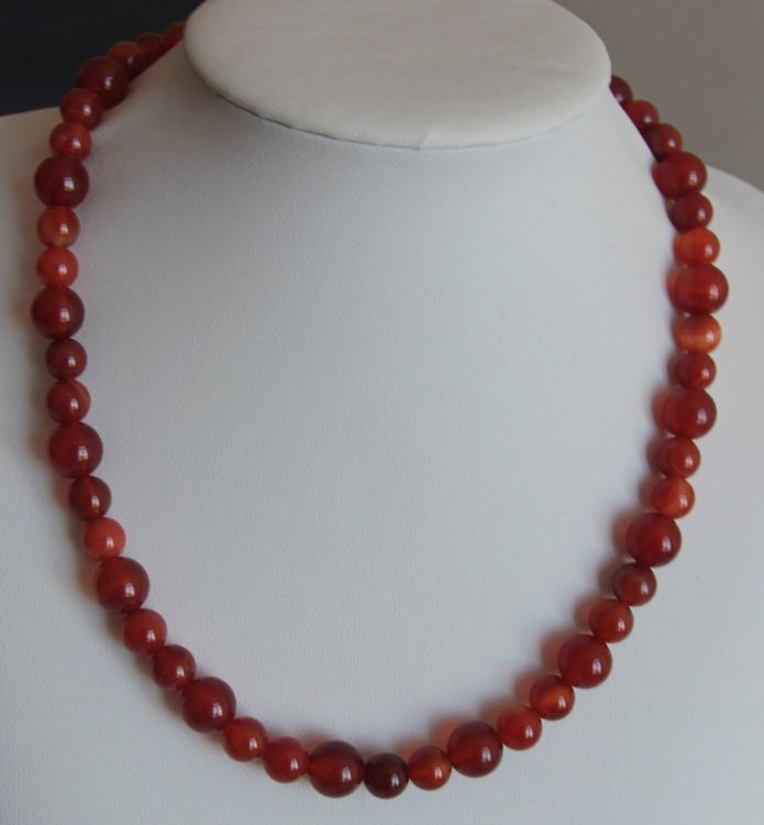 NEU: Karneol Collier Edelstein Karneolkette mit Edelstahl (Neu (gemäss ...