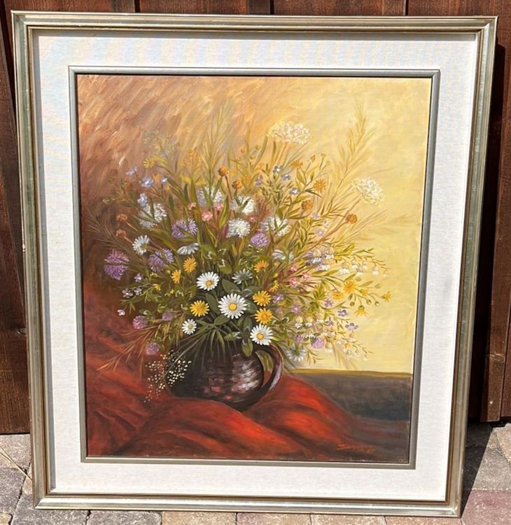 Gemälde grosse Blumen Stilleben signiert Bachmann (ID XXL13) (Gebraucht) in Gelterfingen für CHF ...