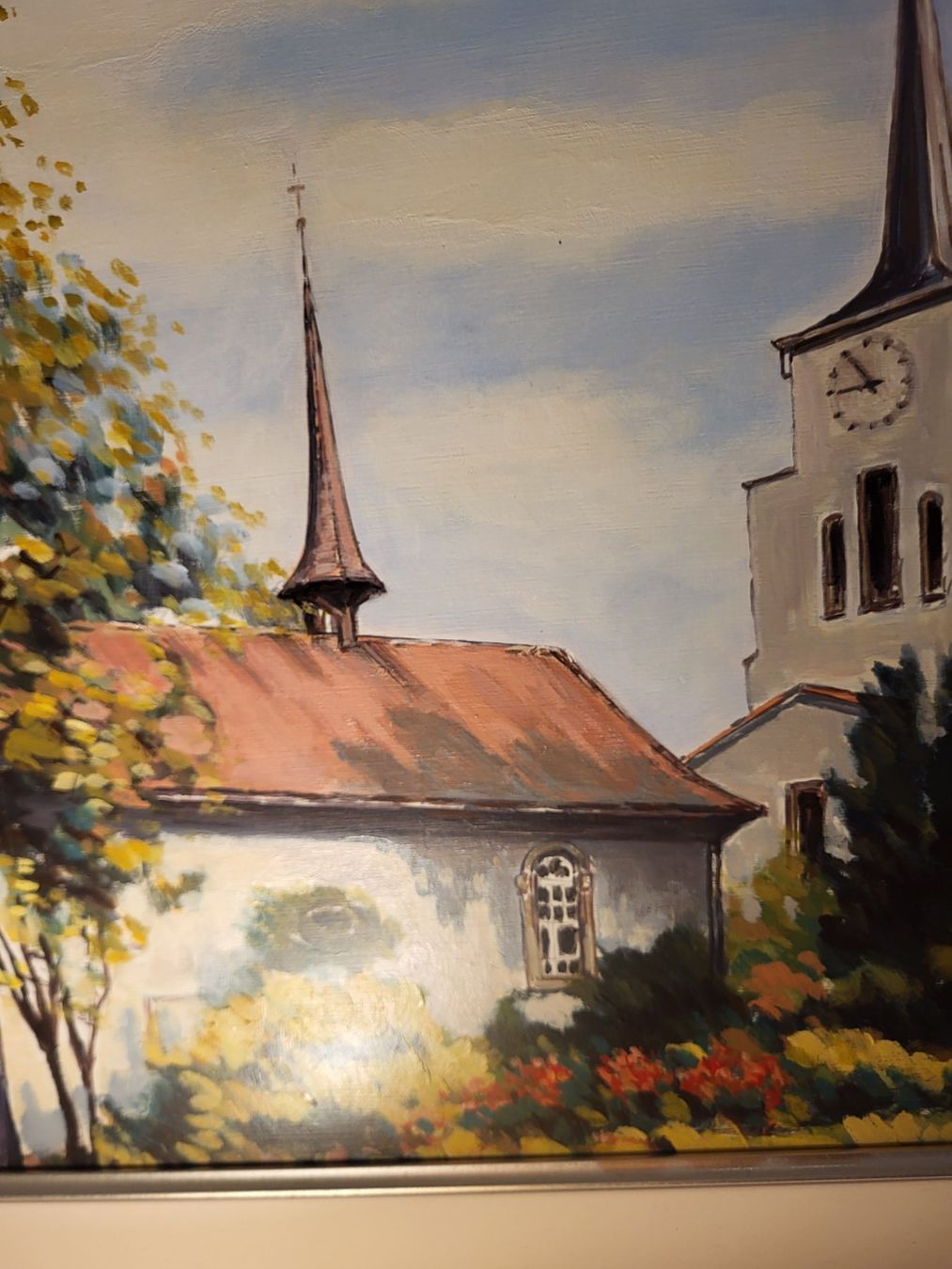 Oelbild "Kirche von Lyss" ,E. Mattioni (Gebraucht) in Guggisberg für ...