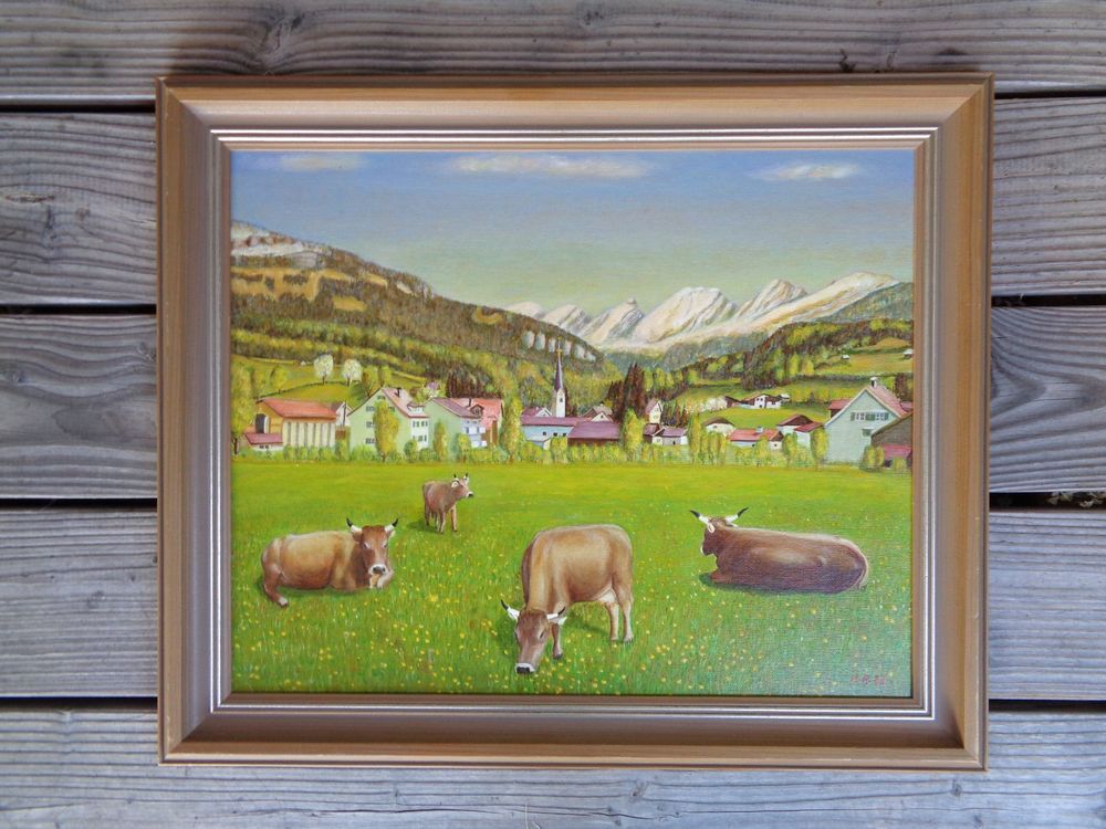 CHURFIRSTEN NESSLAU WEIDENDE KÜHE TOGGENBURG SENNTUM GEMÄLDE (Gebraucht) in Henggart für CHF 180 ...