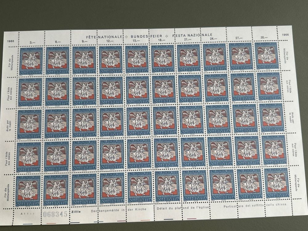 Bogen Pro Patria 1966 Bundesfeier Zillis (Gebraucht) in Zürich für CHF 27 – mit Lieferung auf ...