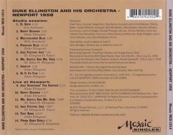 Newport 1958 [Mosaic] the Duke with Clark Terry, Jimmy Woode (D ...