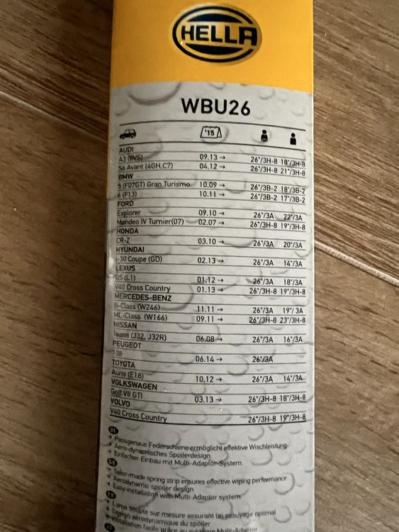 HELLA Wischerblatt WBU26 - Top Qualitaet für klare Sicht! (Neu und ...