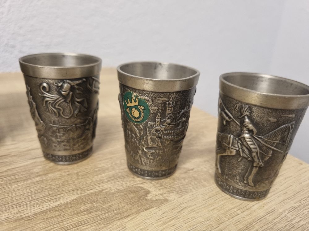 Antikes Frieling Zinn Germany Grosser Becher + 6 Stamperla | Kaufen auf ...