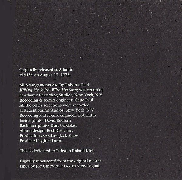 Roberta Flack KILLING ME SOFTLY Pee Wee Ellis Ron Carter CD | Kaufen ...