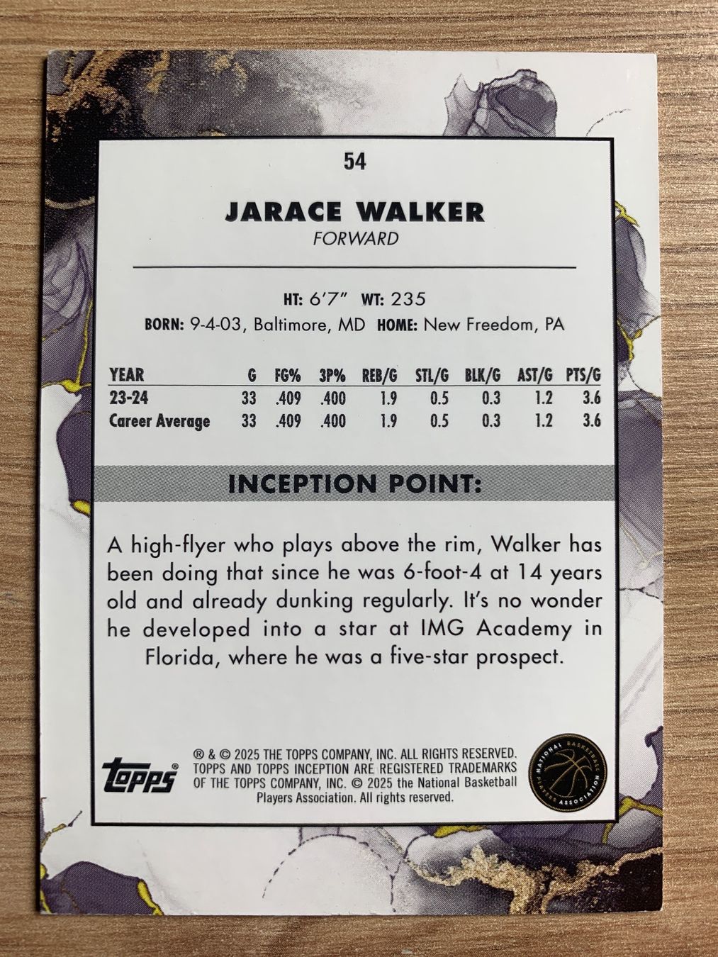 NBA Jarace Walker GREEN Topps Inception 2025 🔥 (Gebraucht) in Netstal ...