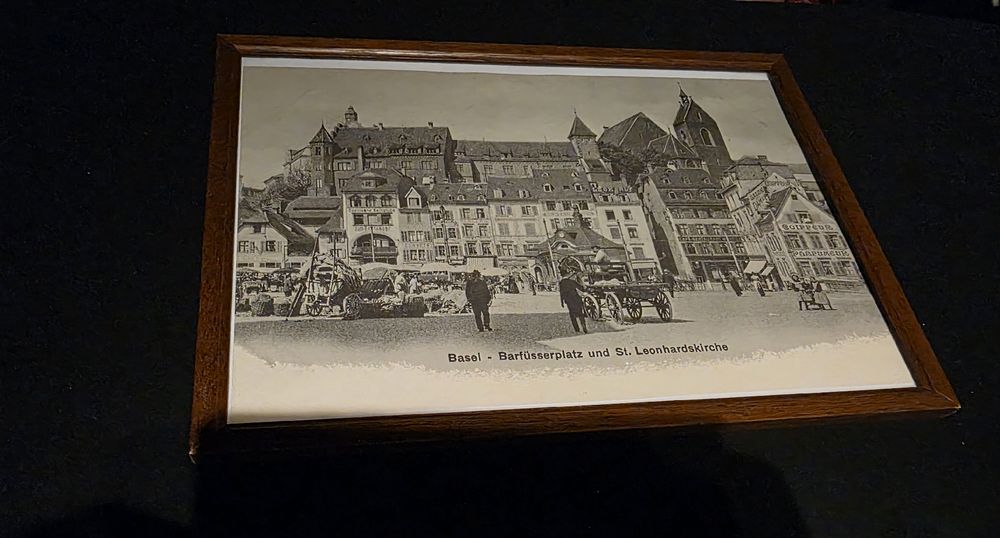 Antikes Bild Basel -Barfüsserplatz und St.Leonhardskirche (Gebraucht ...