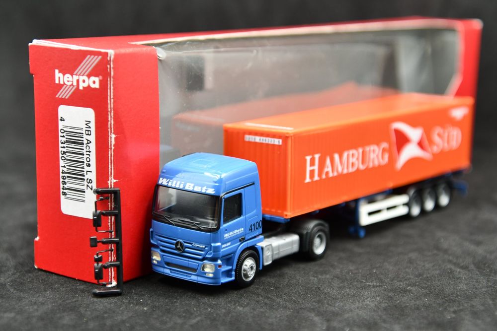 Herpa MB Actros L'02 Container-SZ "Betz/Hamburg Süd", 1:87 (Gebraucht ...
