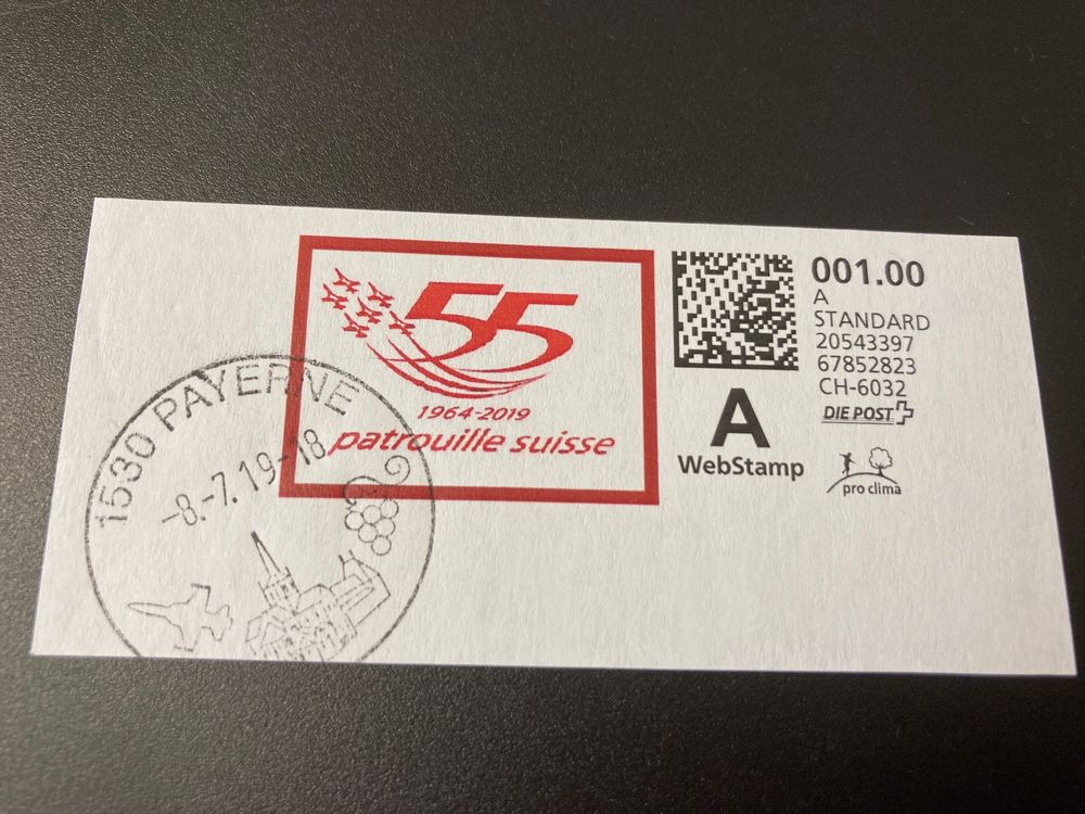 Webstamp 55 Jahre Patrouille Suisse - Stempel Payerne (Gebraucht) in ...