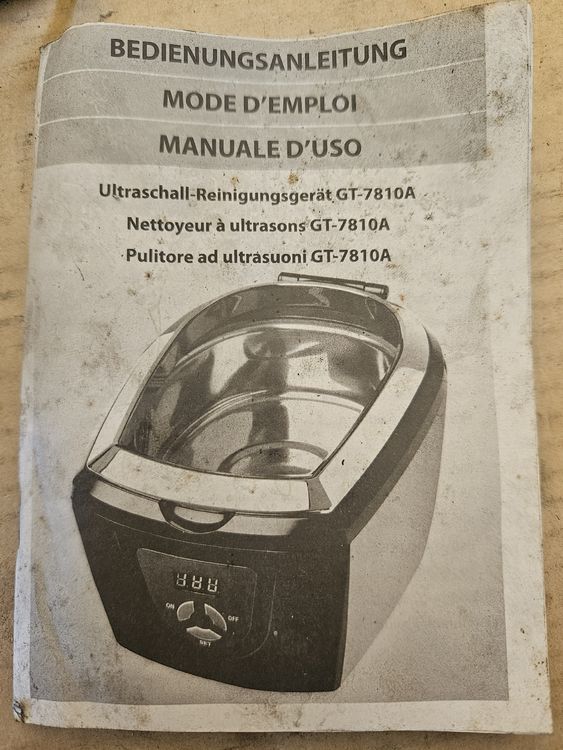 Ultraschall Reinigungsgerät GT-7810A (Gebraucht) in Duggingen für CHF ...