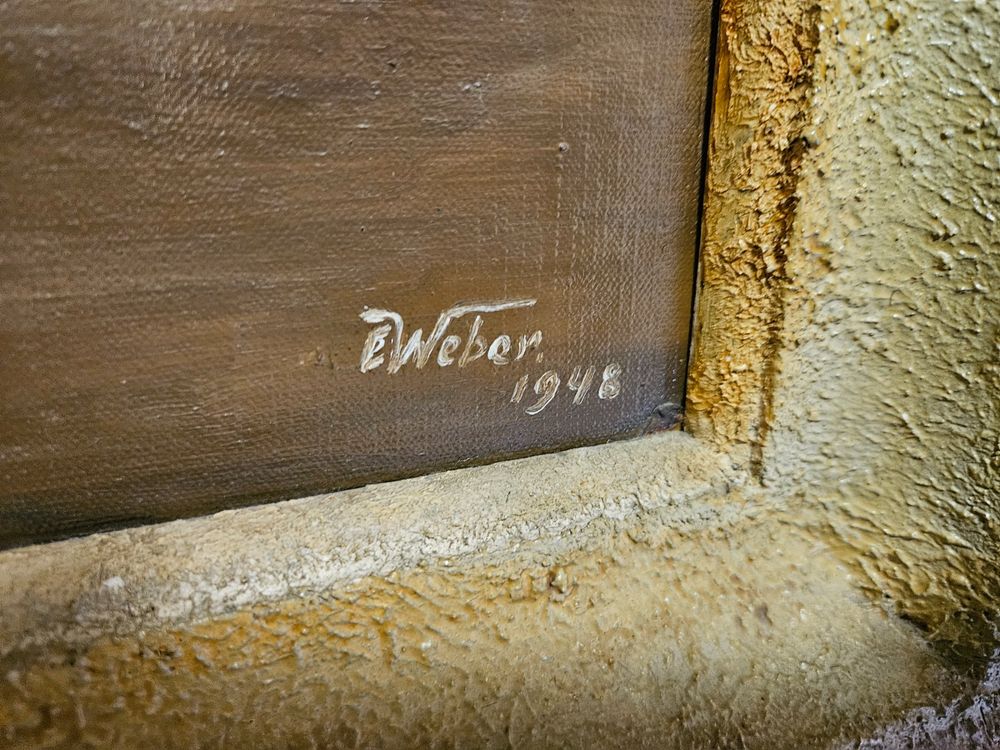 Ölgemälde EWeber 1948 Stillleben Blumen Gemälde Kunst | Kaufen auf Ricardo