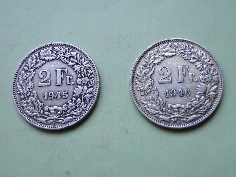 2x 2 Franken 1945 - 1946 (Gebraucht) in Killwangen für CHF 11 – mit Lieferung auf Ricardo kaufen