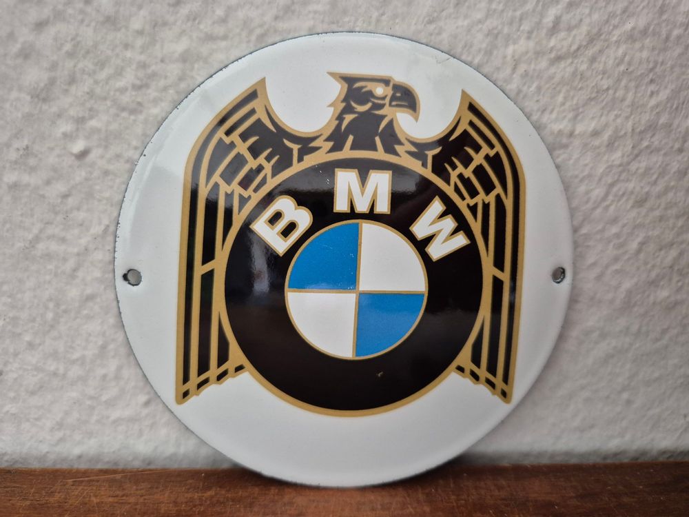 Emailschild BMW Auto Logo Werkstatt Service Emaille Schild (Neu (gemäss ...