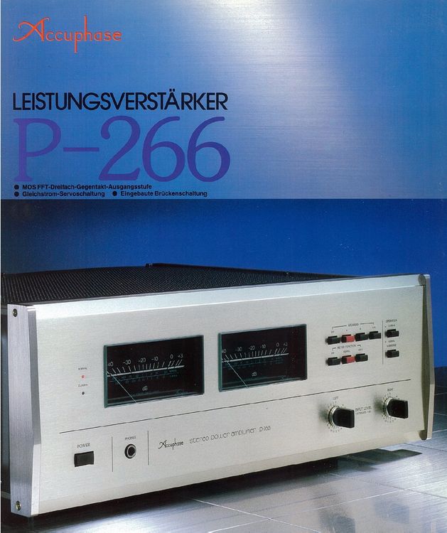 ACCUPHASE P266 ENDSTUFE CLASS A bis 30Watt | Acheter sur Ricardo