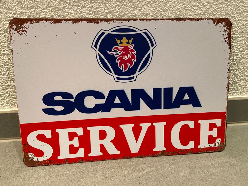 SCANIA SERVICE METALL Schild Blech NEU! (Neu und originalverpackt) in ...