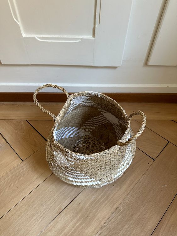 Flechtkorb beige-weiss | Kaufen auf Ricardo