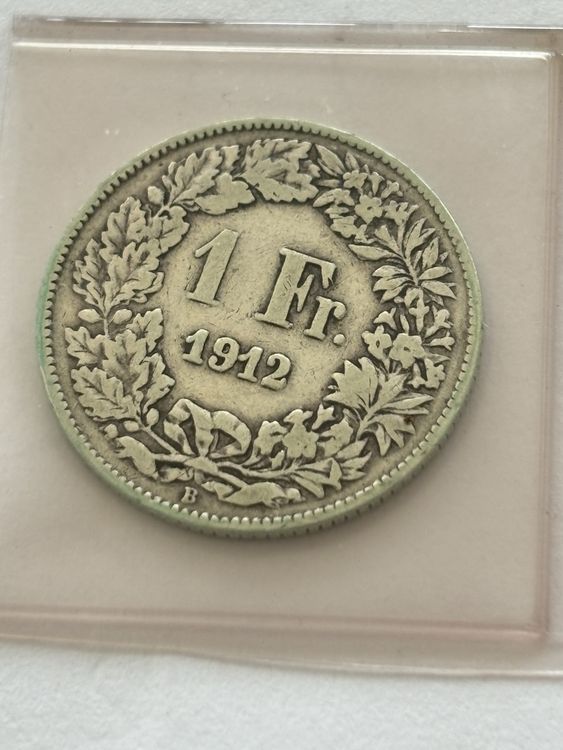 Silbermünze 1 Franken Helvetia 1912 B Schweiz Vintage (Gebraucht) in Langnau am Albis für CHF 3. ...