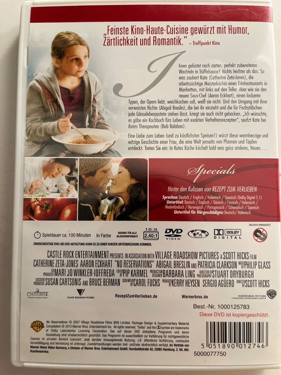 Rezept zum Verlieben (2007) DVD 📀 - Catherine Zeta-Jones (Neu (gemäss Beschreibung)) in Sierre ...