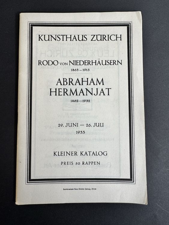 Catalogue Expo. Kunsthaus Zurich 1933 (Gebraucht) in Choulex für CHF 35 – mit Lieferung auf ...