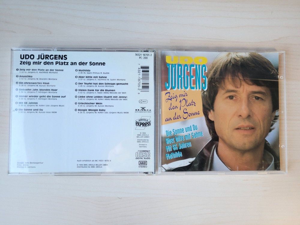 Udo Jürgens - Zeig mir den Platz an der Sonne CD 1994 (Gebraucht) in ...
