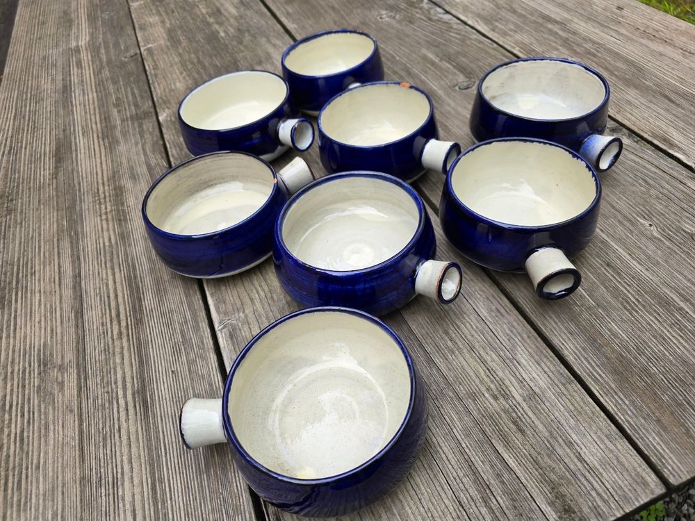Keramik: STEINLIN Schalen Set, 8 Teile, Blau/Weiss (Gebraucht) in ...