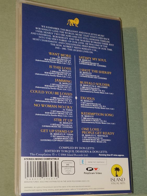 Bob Marley VHS Legend – The Best of Bob Marley (1984) (Gebraucht) in Rothrist für CHF 9.5 – mit ...