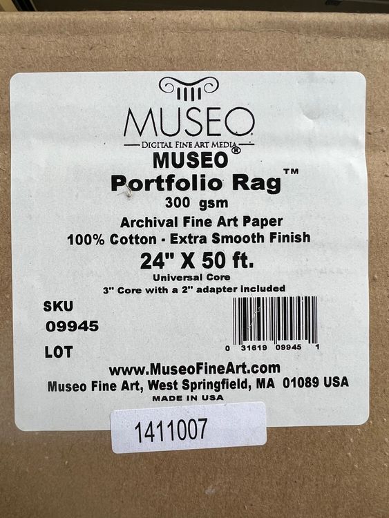 ORIGINAL Museo Portfolio Rag 24" 50 ft. made in USA (Neu und ...