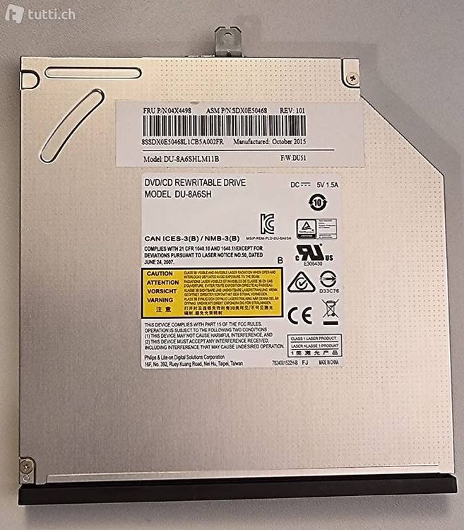 DVD/CD Rewritable Drive - DU-8A6SH (Lenovo Thinkpad) (Gebraucht) in ...