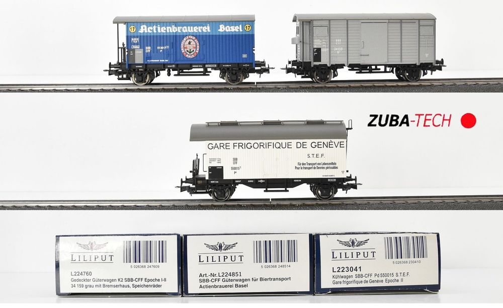 Liliput 3x gedeckte Güterwagen SBB H0 GS mit OVP (Gebraucht) in St. Gallen für CHF 60 – mit ...
