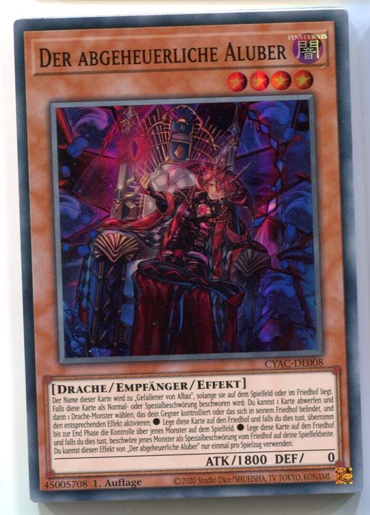 Yu-Gi-Oh! Der abgeheuerliche Aluber - CYAC-DE008, Super Rare (Neu und ...