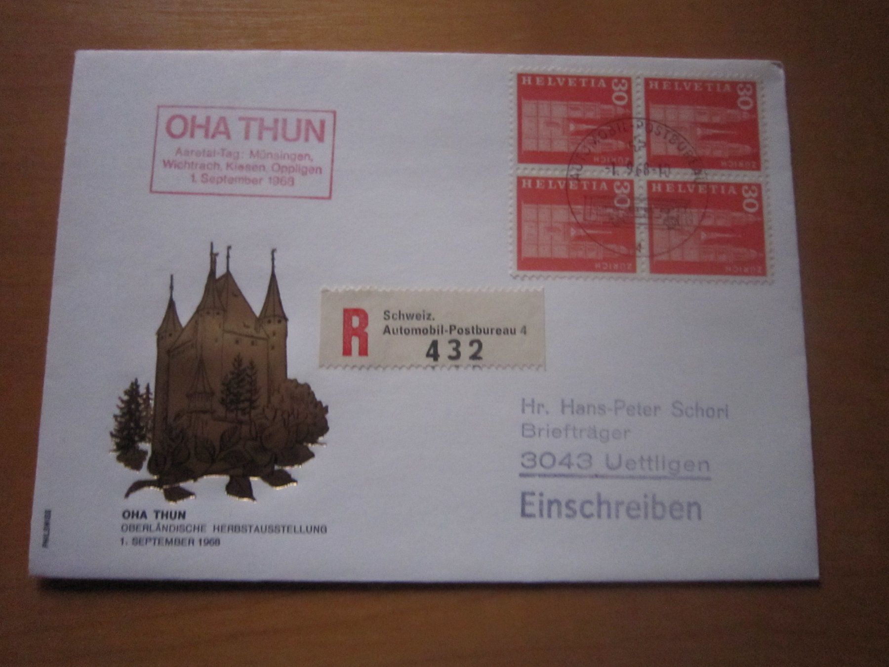 S2 OHA 1968 Thun schöner Beleg AB NUR 20 RP (Gebraucht) in Giubiasco ...