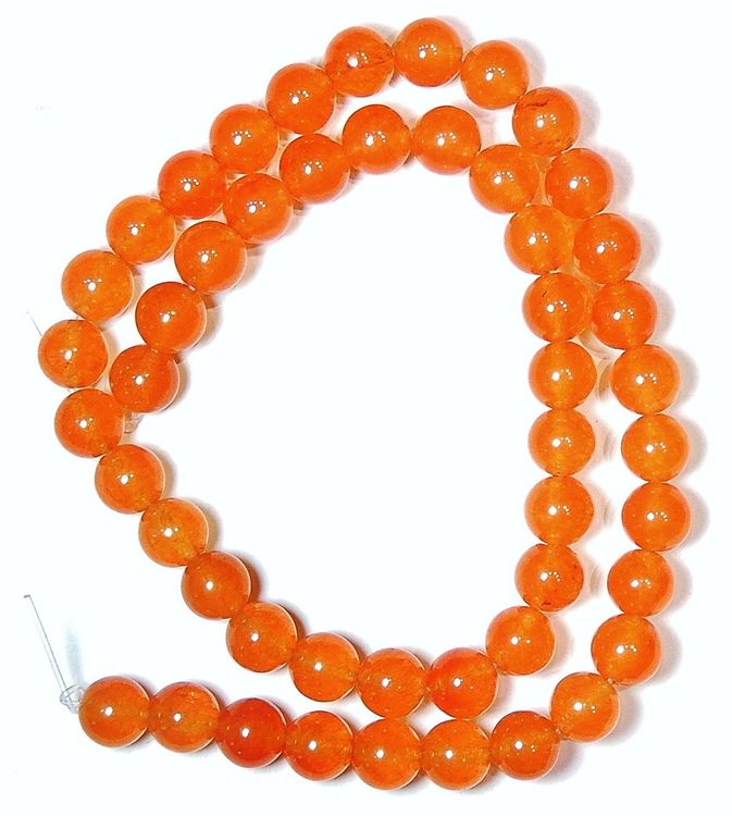 1 Strang echte natürliche orange Topas Perlen 8 mm (Neu (gemäss ...