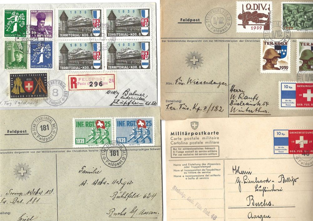 Briefposten Militär-/Soldatenmarken (siehe Scan) (Gebraucht) in Brunnen ...