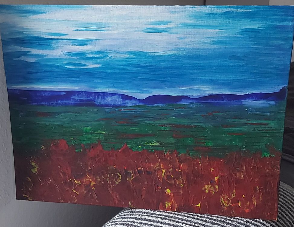 Gemälde "Landschaft und Ferne" von mir selbstgemalt 30×40 | Kaufen auf Ricardo